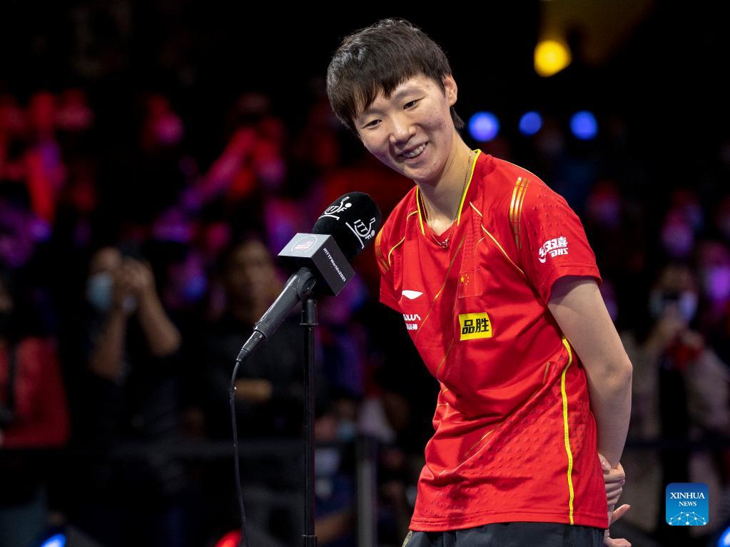 Wang Manyu crowned as women's singles world champion at table tennis ...